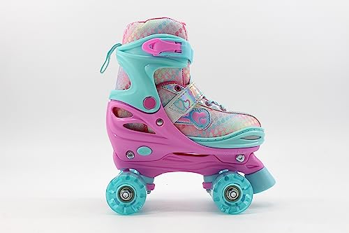 Sportneer Kids Roller Skates, Roller Skates with Protective Gear Set, Adjustable Roller Skates with 8 Light up Wheels, for Girls Kids Youth Beginner Indoor & Outdoor Use (1pair)