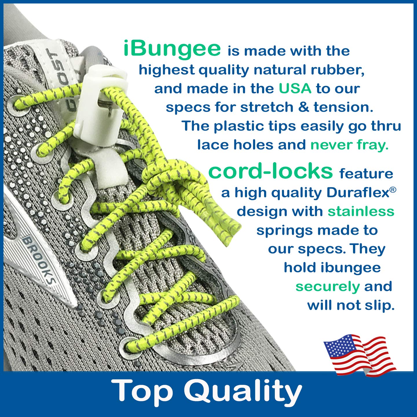 IBUNGEE LACES (Elastic No Tie Shoelaces (Reflective), (Yellow, 38-Inch)