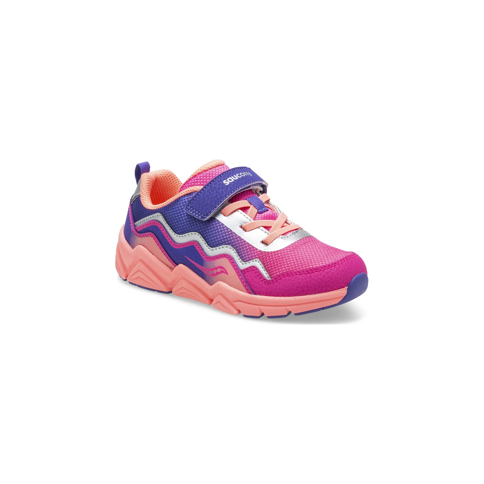 Saucony Girls Flash A/C 2.0 Sneaker, Pink/Purple, 4.5 Big Kid