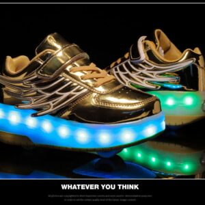 AIkuass Roller Skates- Kids USB Charge Roller Shoes for Girls Boys Kids LED Light Up Sneakers As Best Gift for Party Birthday Christmas Day (12.5 little kid)