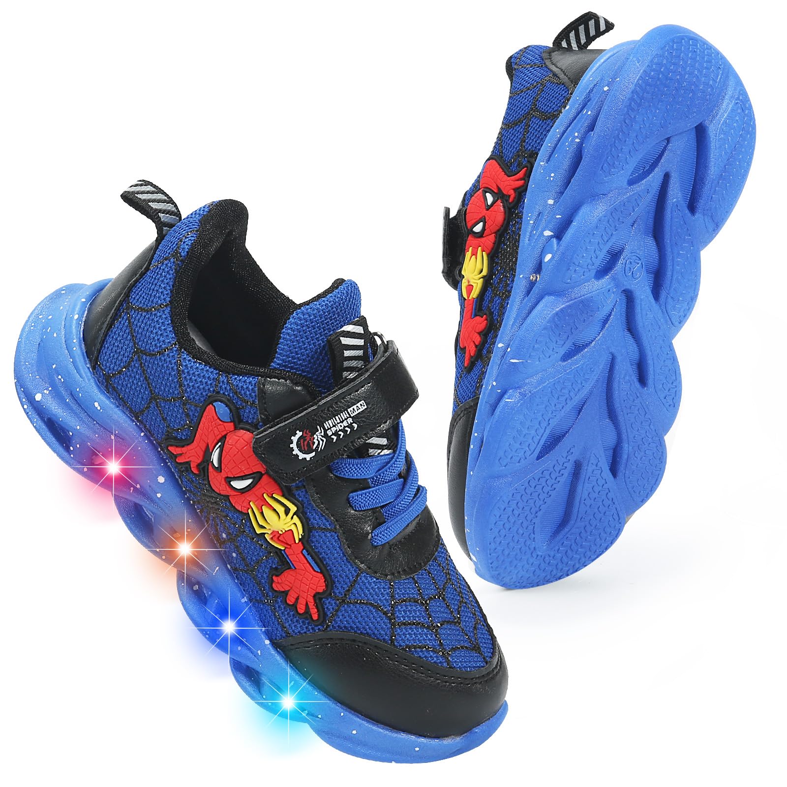 Kosriar Cartoon LED Illuminated Sneakers for Outdoor Sports and Running with Breathable Design and Party Fun(Blue,11)