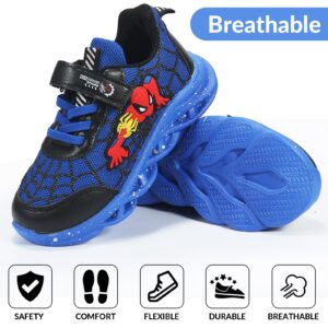 Kosriar Cartoon LED Illuminated Sneakers for Outdoor Sports and Running with Breathable Design and Party Fun(Blue,11)