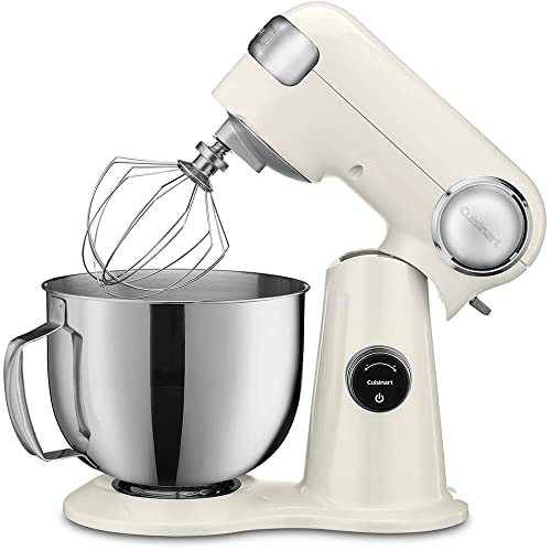 Cuisinart SMD-50CRM Precision Pro 5.5-Quart Digital Stand Mixer with 12-Speeds, 3 Preprogrammed Food Prep Settings, Mixing Bowl, Chef's Whisk, Flat Mixing Paddle, Dough Hook, and Splash Guard, Cream