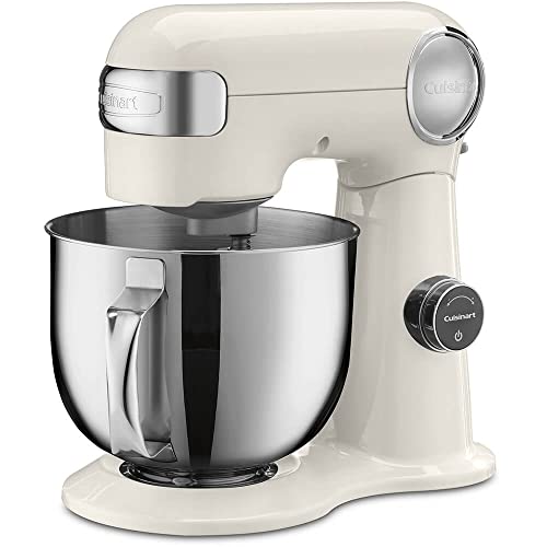 Cuisinart SMD-50CRM Precision Pro 5.5-Quart Digital Stand Mixer with 12-Speeds, 3 Preprogrammed Food Prep Settings, Mixing Bowl, Chef's Whisk, Flat Mixing Paddle, Dough Hook, and Splash Guard, Cream