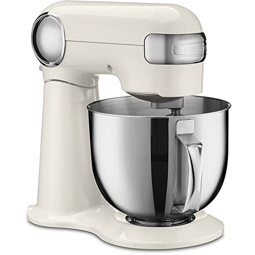 Cuisinart SMD-50CRM Precision Pro 5.5-Quart Digital Stand Mixer with 12-Speeds, 3 Preprogrammed Food Prep Settings, Mixing Bowl, Chef's Whisk, Flat Mixing Paddle, Dough Hook, and Splash Guard, Cream