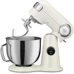 Cuisinart SMD-50CRM Precision Pro 5.5-Quart Digital Stand Mixer with 12-Speeds, 3 Preprogrammed Food Prep Settings, Mixing Bowl, Chef's Whisk, Flat Mixing Paddle, Dough Hook, and Splash Guard, Cream