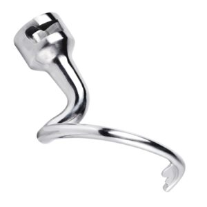 stainless steel spiral dough hook attachment for kitchenaid 4.5 and 5 quart tilt-head stand mixer, k45dh dough hook, dishwasher safe, mixer accessory