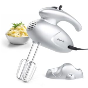 kestreln hand mixer electric handheld with stand base for kitchen baking cake, dough, powerful mixing for mashed potatoes 1