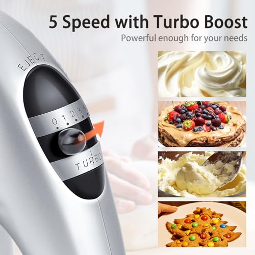 Kestreln Hand Mixer Electric Handheld with Stand Base for Kitchen Baking Cake, Dough, Powerful Mixing for Mashed Potatoes 1