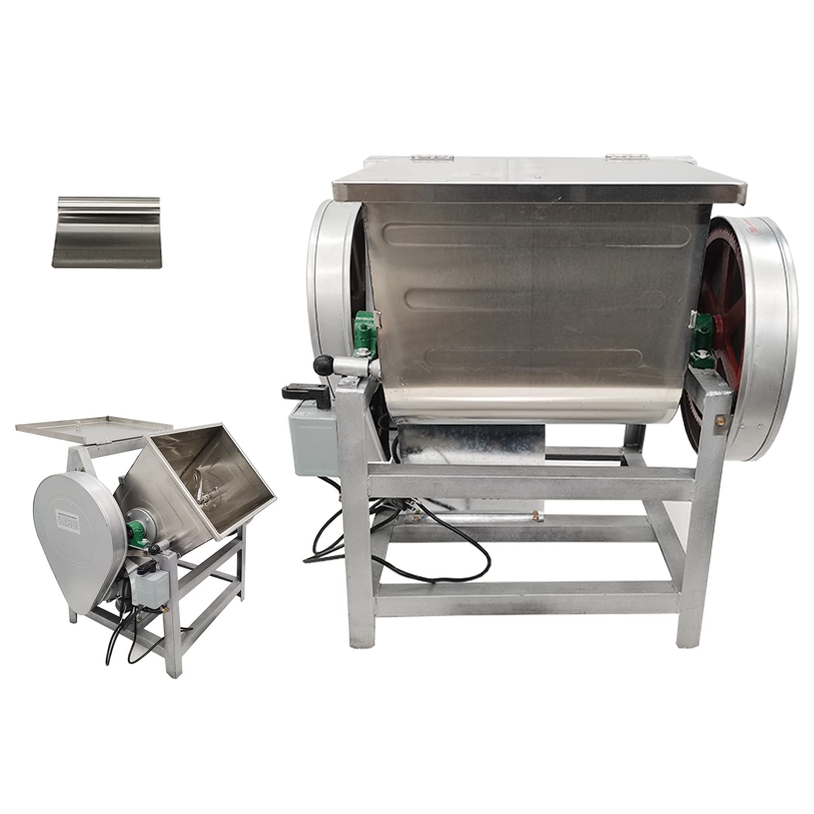 TECHTONGDA Commercial Dough Mixer 15KG Electric Stand Mixer Dough Kneading Machine Heavy-Duty Pizza Dough Mixer with 15.5 x 12 x 14inch Bowl Size and 90 Degree Tilt for Schools Bakeries Pizzerias 110V