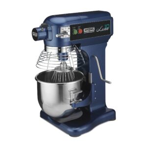 waring commercial wsm10l 10 qt countertop planetary mixer 3/4 hp, 120v, 450w, 5-15 phase plug, blue