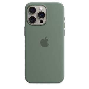 apple iphone 15 pro max silicone case with magsafe - cypress