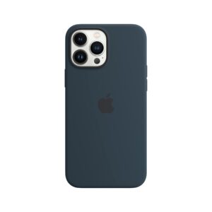 apple iphone 13 pro max silicone case with magsafe – abyss blue