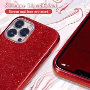 MATEPROX Compatible with iPhone 14 Pro Max Case Bling Sparkle Cute Girls Women Protective Christmas Cases Cover for iPhone 14 Pro Max 6.7" 2022 (Red)