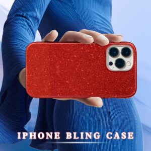 MATEPROX Compatible with iPhone 14 Pro Max Case Bling Sparkle Cute Girls Women Protective Christmas Cases Cover for iPhone 14 Pro Max 6.7" 2022 (Red)