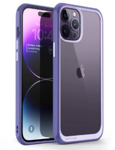 supcase unicorn beetle style series case for iphone 14 pro max 6.7 inch (2022), premium hybrid protective slim clear case (mauve)