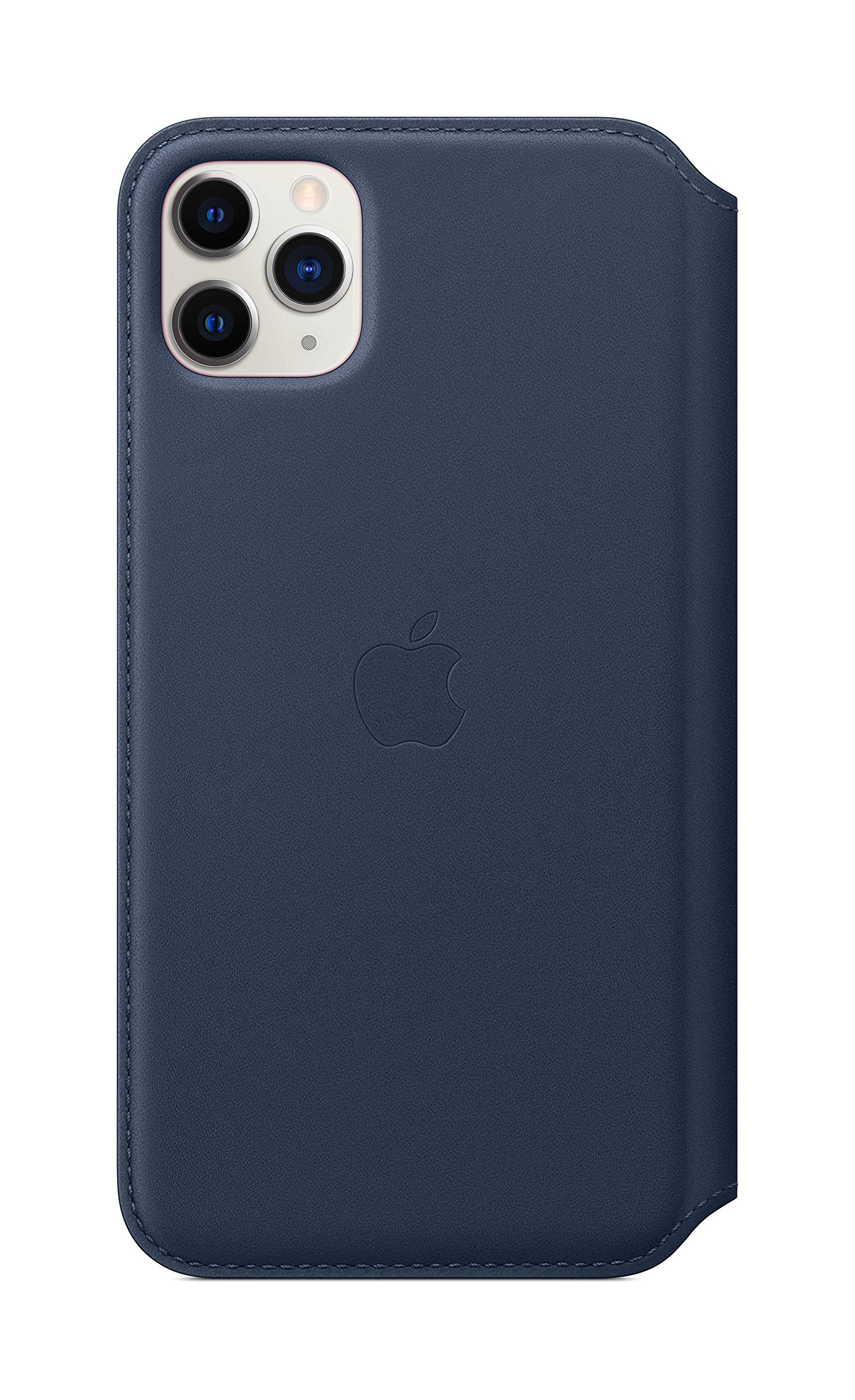 Apple iPhone 11 Pro Max Leather Folio - Deep Sea Blue, Slim Fit, Wireless Charging Compatible