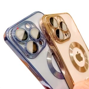 luxury with camera protector logo hole case for iphone 14 pro max transparent slim silicone shockproof cover