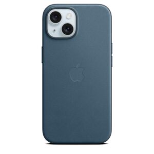 apple iphone 15 finewoven case with magsafe - pacific blue