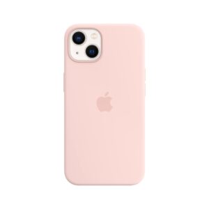 apple iphone 13 silicone case with magsafe – chalk pink