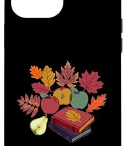 iPhone 14 Pro Max Thanksgiving Autumn Leaves Fall Season Apples Pear Books Case