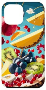 iphone 14 pro max apples, grapes, mango, kiwi fruit, peaches, red cherries case