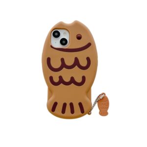 voiv phone case compatible with iphone 14 pro max 6.7 inch cute kawaii taiyaki shockproof protective cover ultra slim brown