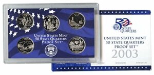 2003 s us proof set 5 pcs in original packaging from mint state quarters proof