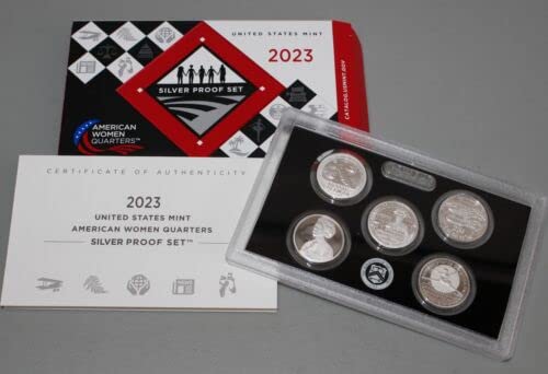 2023 S 2023 S Silver Quarter Proof Set 5 Coin DCAM US Mint 23WS With Box and COA Quarter US Mint Proof