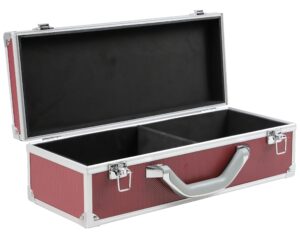 ursae minoris elite burgundy/red aluminum case with 2 compartments for us proof sets, mint sets, postage stamps in glassines, currency in sleeves, top loaders and other treasures