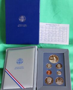 1986 s prestige proof set 7-coins in original us mint packaging with coa proof