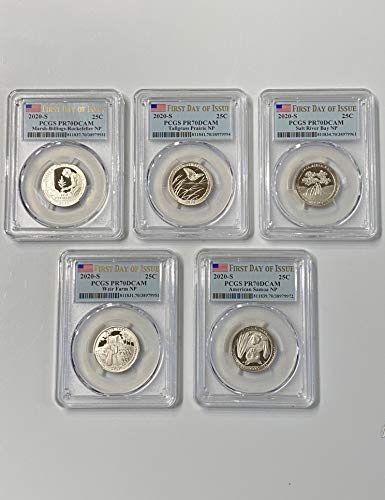 2020 S America The Beautiful 2020 PR-70 PCGS Quarter Proof Set First Day of Issue PR-70