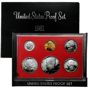 1981 s proof set 5 coin set ogp original government proof