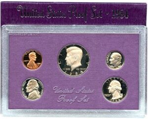 1984 s us 5 piece set proof in original packaging from us mint uncirculated