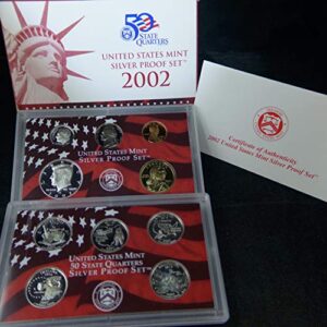 2002 s silver proof set 10 coin set