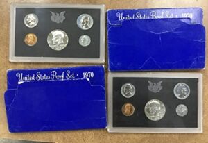 1970 s mint proof set, boxes have creases or scuffs collection us mint uncirculated