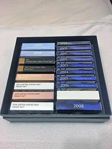 2016 S Proof Set Collection of US Mint Proof Sets 2016-1999 Total of 18 Sets Very Good