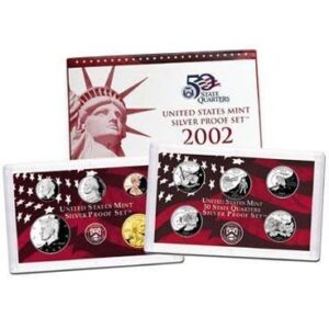 2002 s silver us proof set 10 pc coin set proof