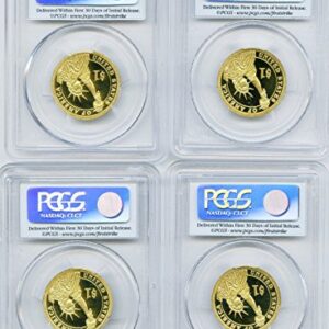 2011 S JOHNSON HAYES GARFIELD GRANT DOLLAR Set First Strike Proof PCGS PR-70