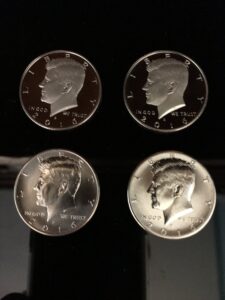 2016 various mint marks kennedy 2016 s,s,p,d kennedy update set silver proof and clad proof p,d gems uncirculated