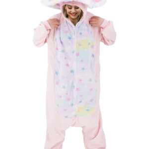 XIGUAGUO Adult Cartoon Mushroom Onesie Costume Animal Cosplay Christmas Homewear Pajamas Sleepwear for Women and Men