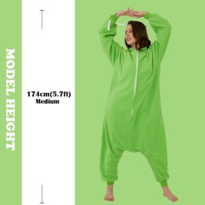 VEULENT Adult Onesie Pajamas Unisex Animal One-Piece Cartoon Costume Cosplay Homewear Sleepwear Partywear For Men Women（ Mike Wazowski, Medium）