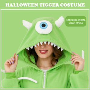 VEULENT Adult Onesie Pajamas Unisex Animal One-Piece Cartoon Costume Cosplay Homewear Sleepwear Partywear For Men Women（ Mike Wazowski, Medium）