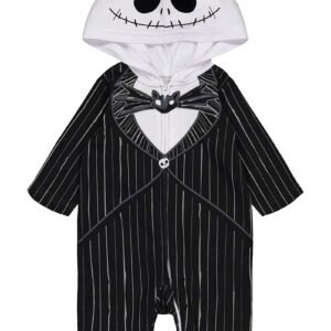 Disney Nightmare Before Christmas Jack Skellington Newborn Baby Boys Zip Up Coverall 0-6 Months