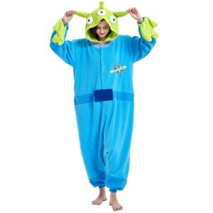 ressber unisex adult onesie pajamas animal one piece halloween costume christmas sleepwear jumpsuit (aliens, x-large)