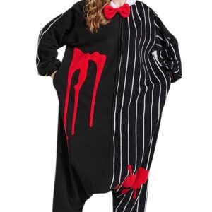 DarkCom Onesie Christmas Pajamas Adult Animal Halloween Costume Cosplay Clown One Piece Unisex Homewear Polar Fleece Sleepwear Small