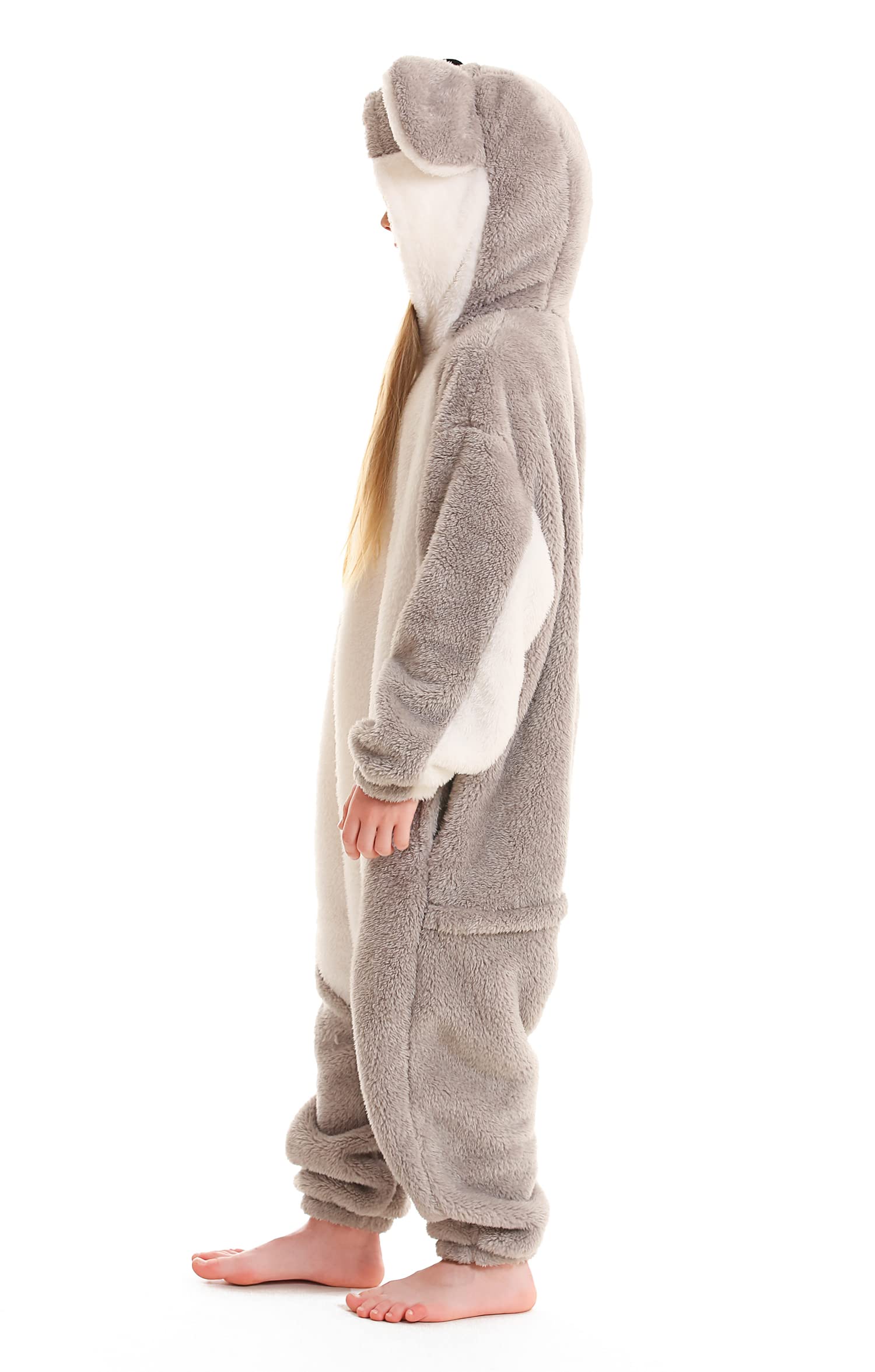 ATOZ Onesie for Kids, Animal Pajamas Halloween Cosplay Costume for Girls Boys, Koala 8-9Y