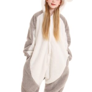 ATOZ Onesie for Kids, Animal Pajamas Halloween Cosplay Costume for Girls Boys, Koala 8-9Y