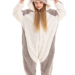 ATOZ Onesie for Kids, Animal Pajamas Halloween Cosplay Costume for Girls Boys, Koala 8-9Y