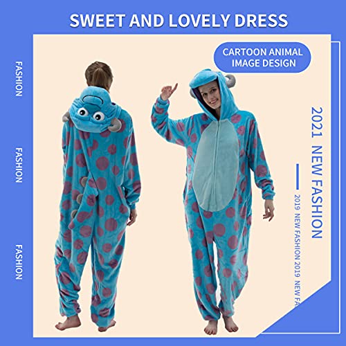 COSUSKET Fitted Unisex Adult Bear Onesie Pajamas, Halloween Flannel Women's Cosplay Animal One Piece Costume